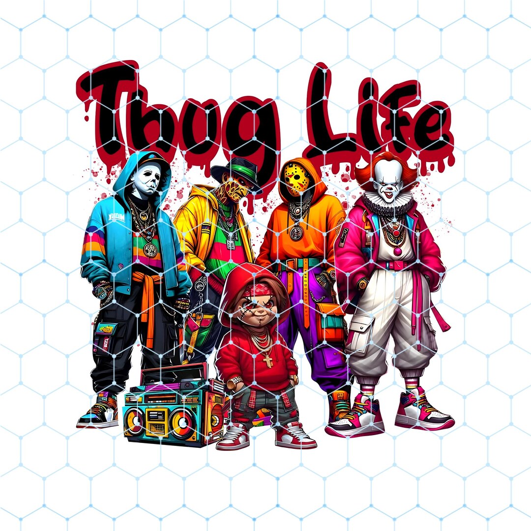 Thug Life Hip Hop Horror Characters Halloween Png, Thug Life Halloween ...
