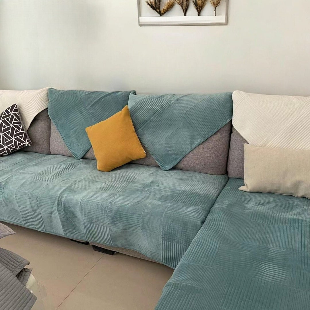 Simple Style Sofa Cover, Sofa Topper for Dogs, Minimal Pattern Couch ...