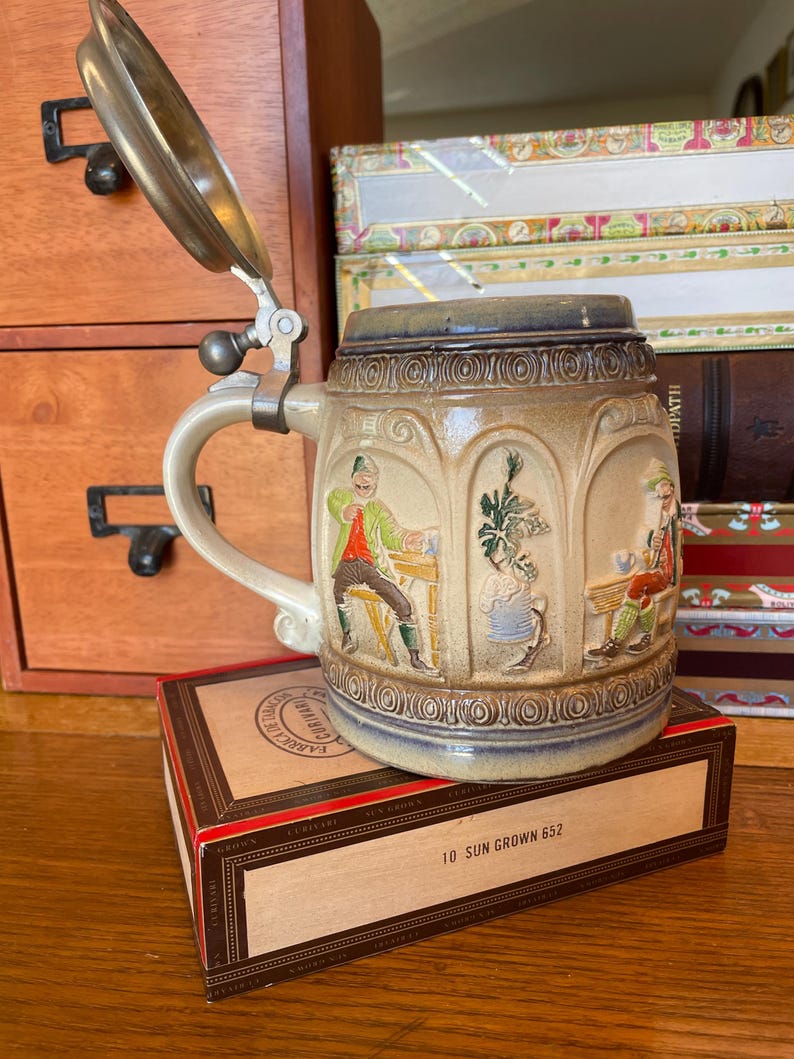 Vintage German Stein With Pewter Lid - Etsy
