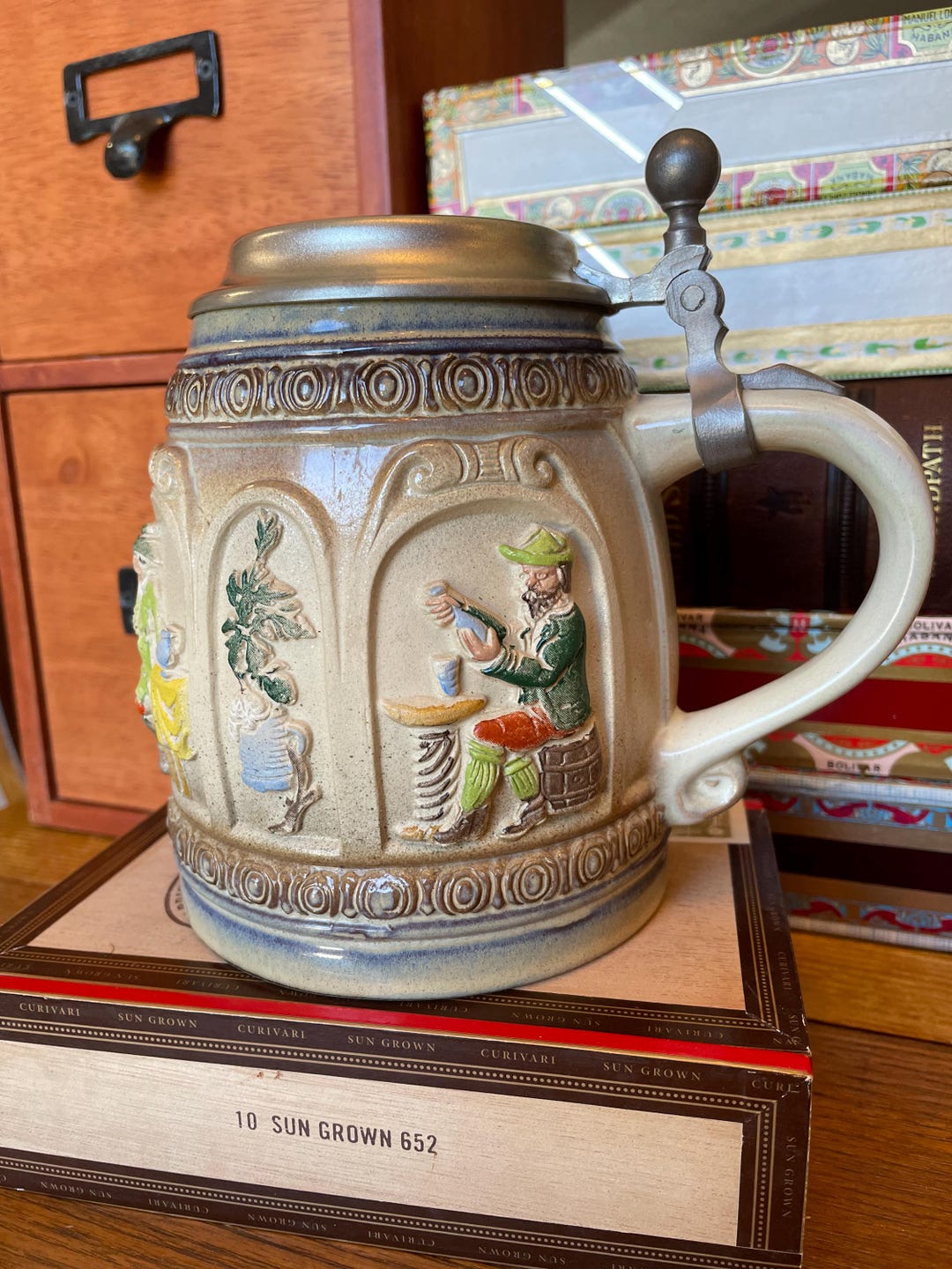Vintage German Stein With Pewter Lid - Etsy