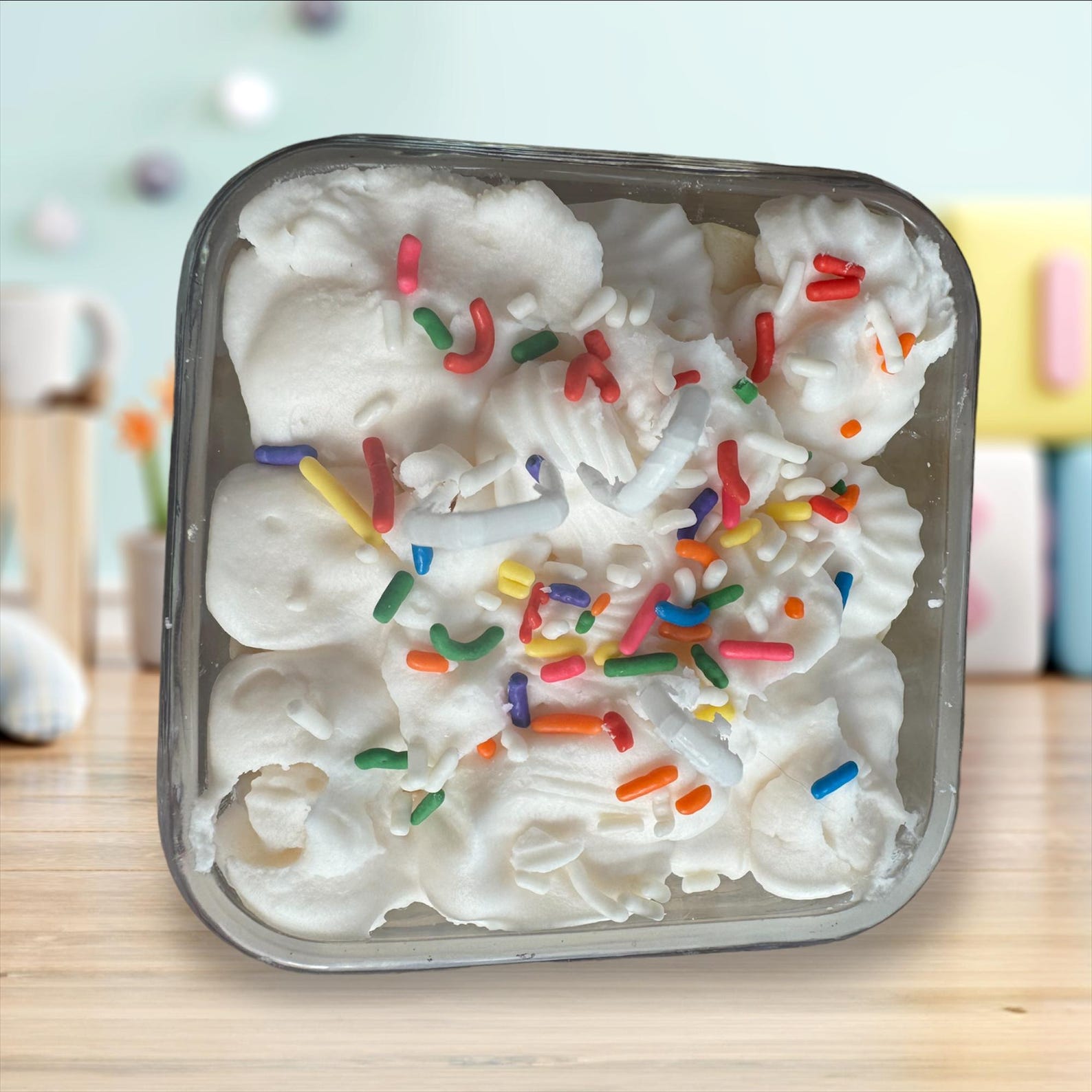 Birthday Cake Soy Wax Square Jar Handmade Square Jar Candle 14oz - Etsy