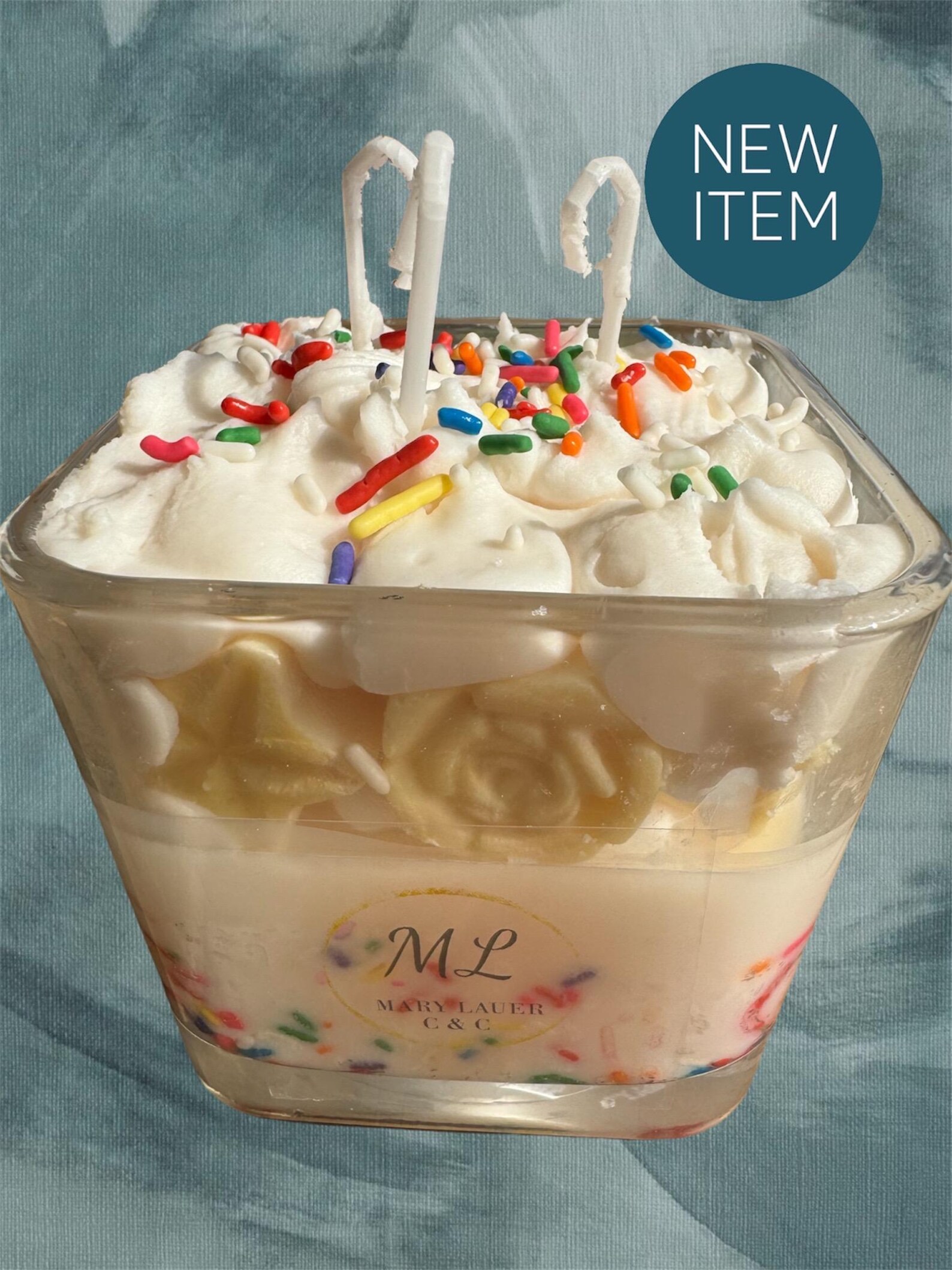 Birthday Cake Soy Wax Square Jar Handmade Square Jar Candle 14oz - Etsy