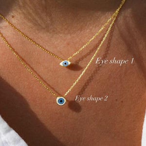 Silver Tiny Evil Eye Necklace, Evil Eye Jewelry, Protection Luck ...