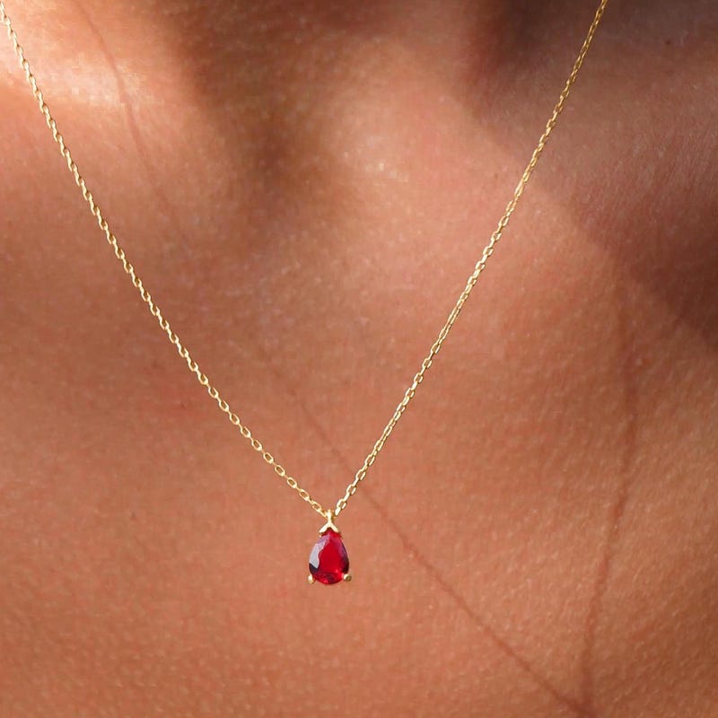Red Ruby Necklace - Etsy