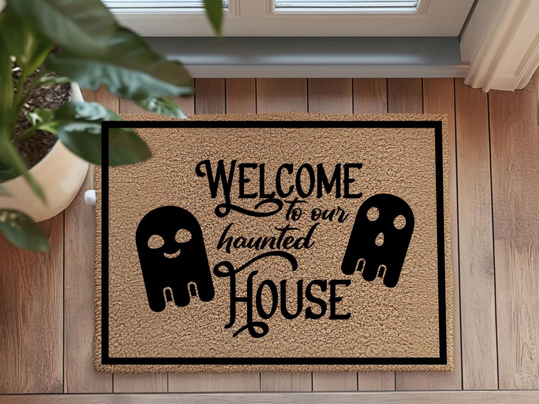 Spooky Haunted House Doormat, Halloween Welcome Mat, Scary Front Porch ...