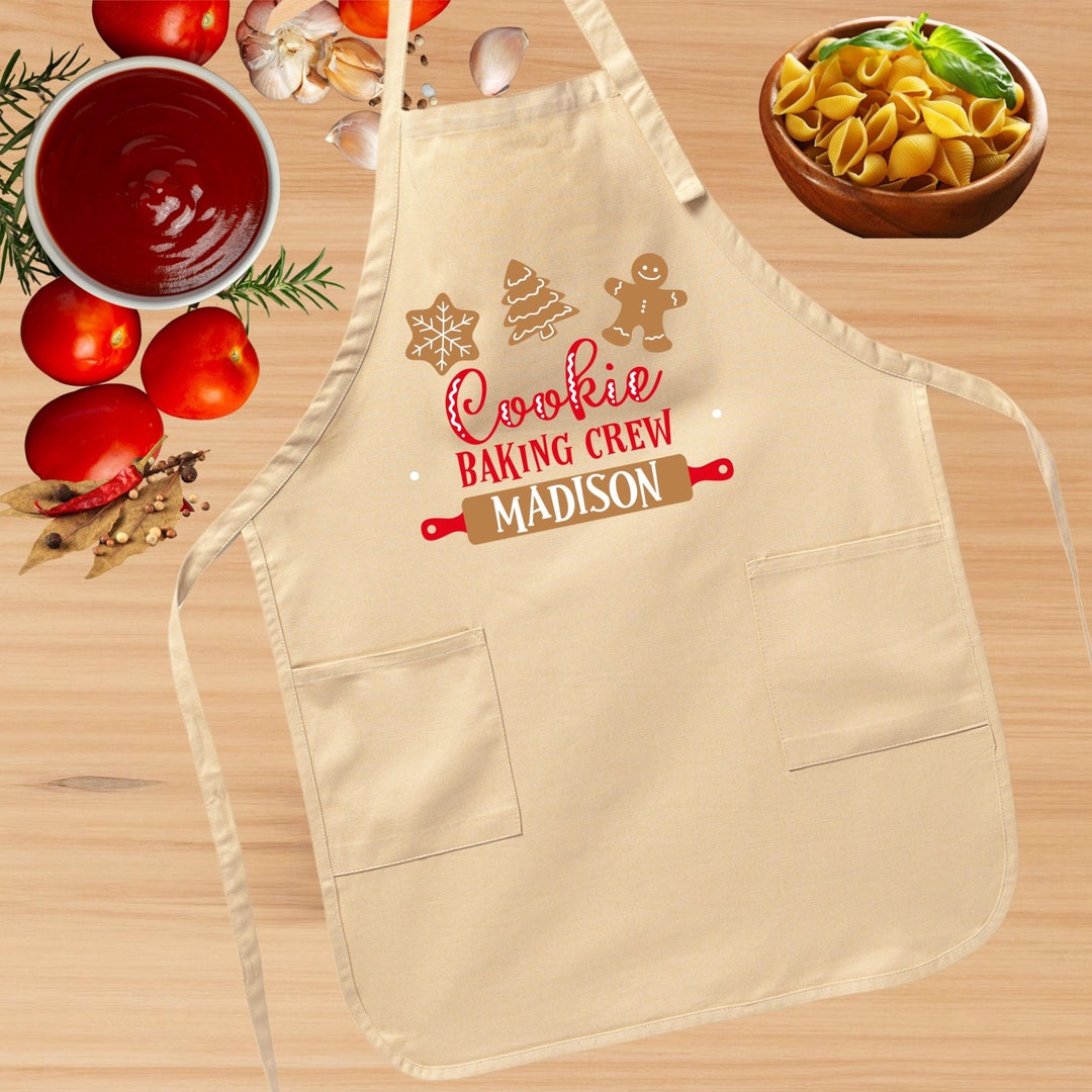 Custom Cookie Making Crew Apron, Christmas Baking Crew Apron, Christmas ...