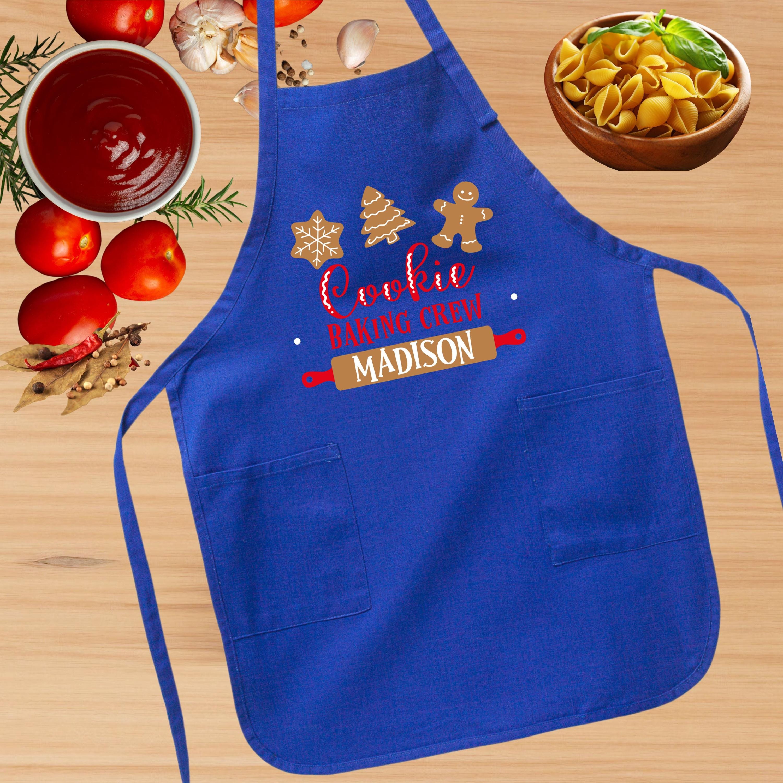 Custom Cookie Making Crew Apron, Christmas Baking Crew Apron, Christmas ...