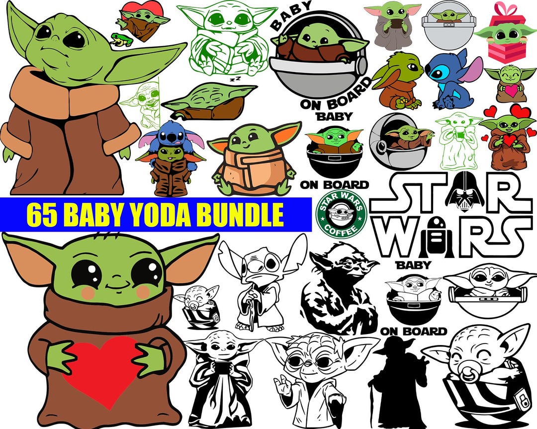 65 Files Baby Y.oda PNG Bundle Sticker, Gr. Ogu, 20oz, Star War ...