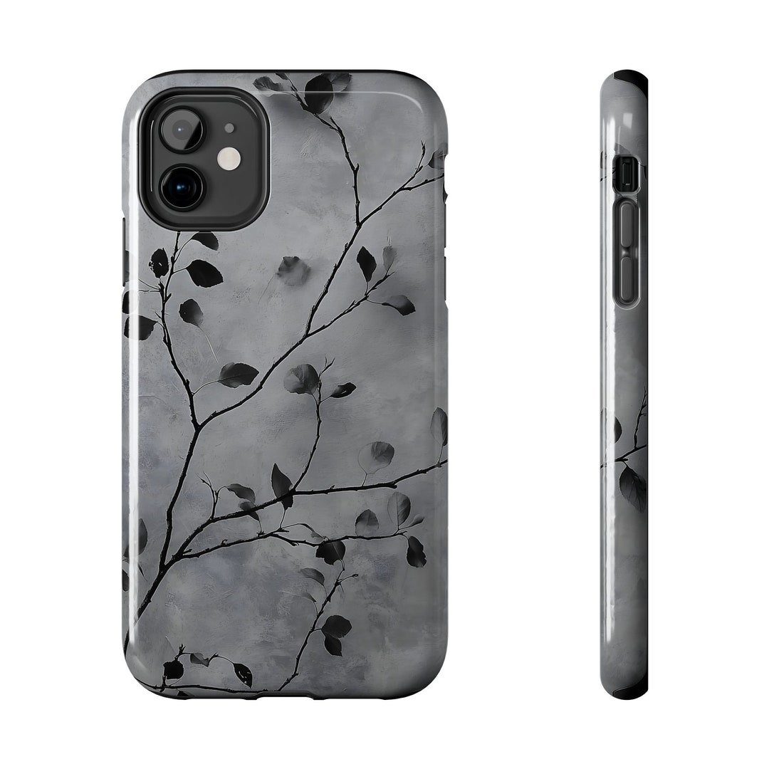 Grayscale Branch Concrete Tough Phone Case, Botanical Tough Phone Case ...