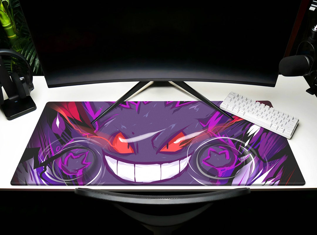 Gengar Mouse Pad XL Desk Mat Ghost Pokemon Gaming Play Mat Gift Office ...