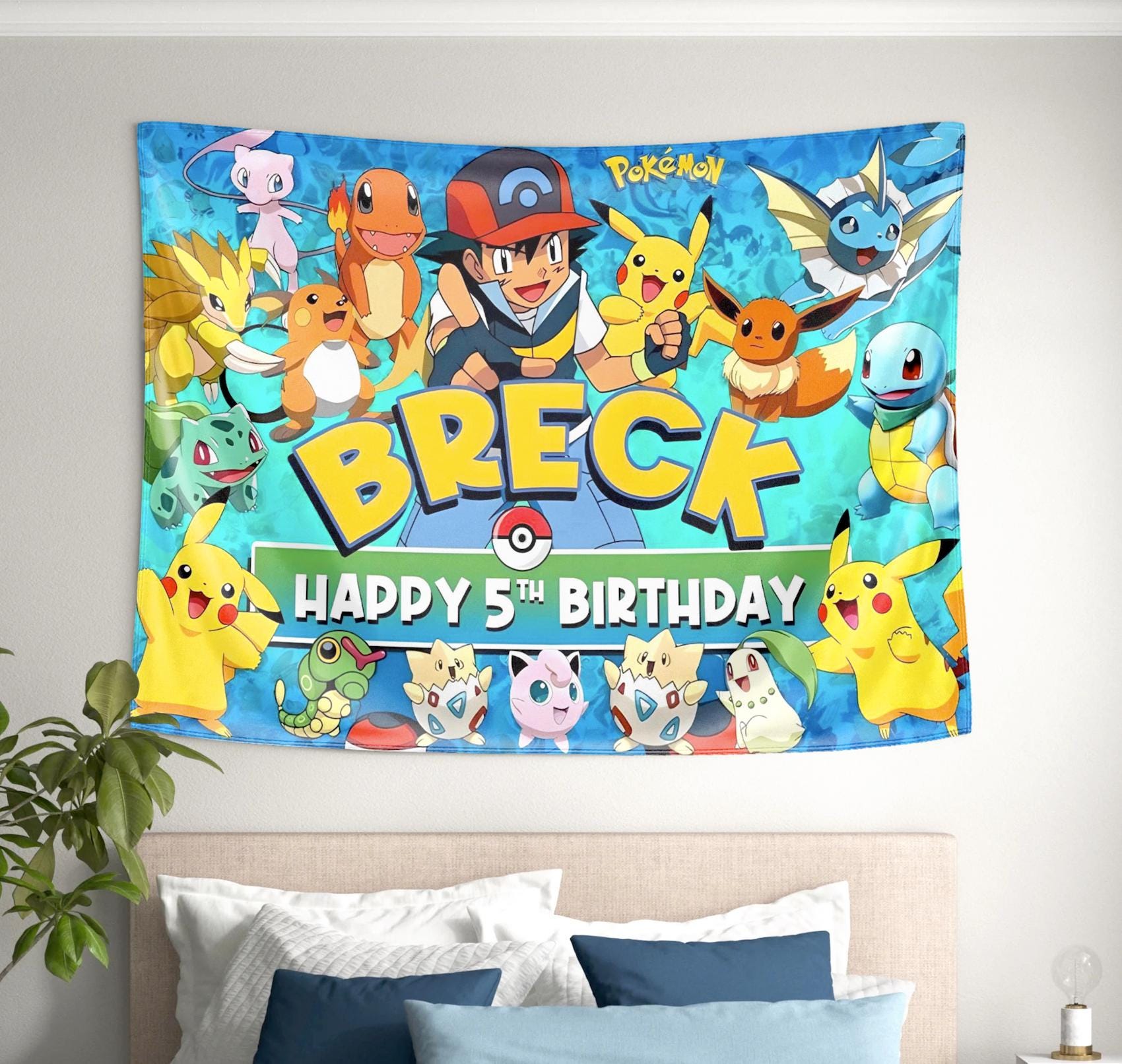 CUSTOM Pokemon Banner Birthday Backdrop / Pokemon Birthday Party Decor ...