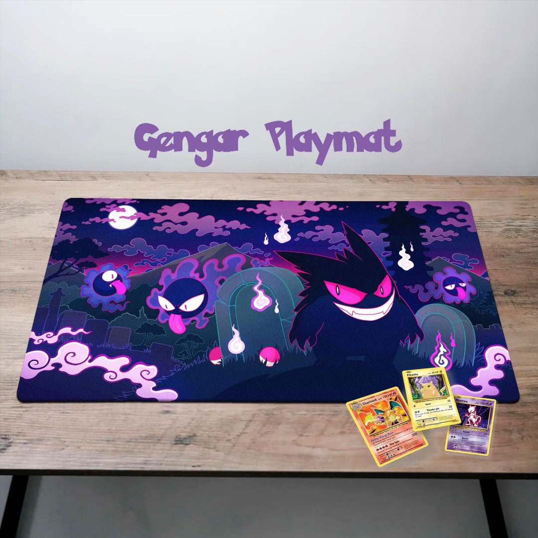 Gengar Playmat Pokemon Mouse Pad Ghost Pokemon Desk Mat TCG Mat / Trading Card Game Pad Gift ...
