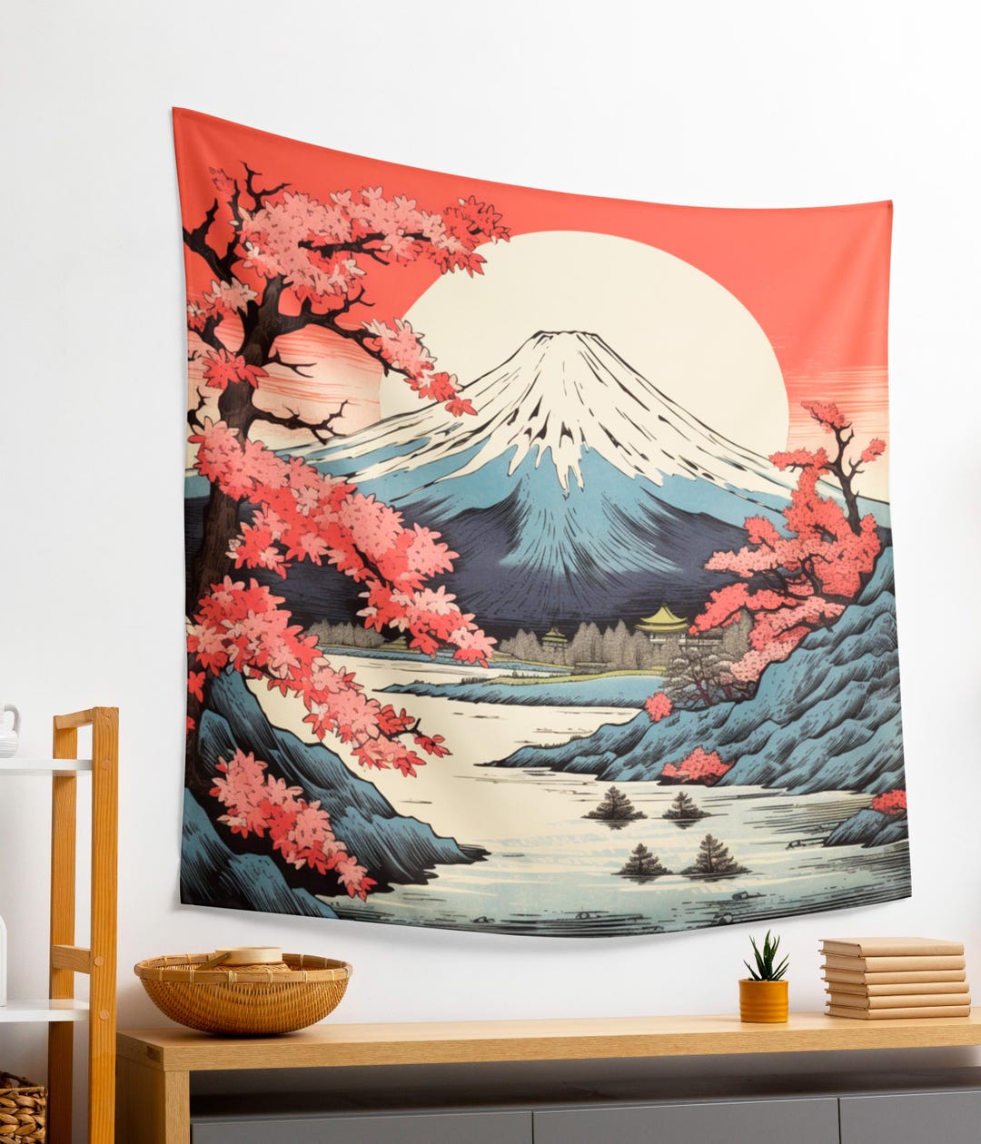 Mt. Fuji Tapestry Japan Wall Hanging, Japanese Style Art, Fuji Mountain ...