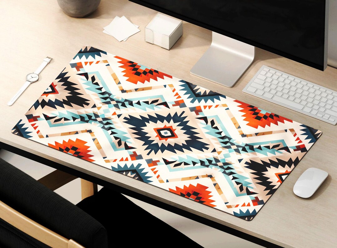 Aztec Pattern Desk Mat, Native American Mouse Pad, Boho Playmat ...