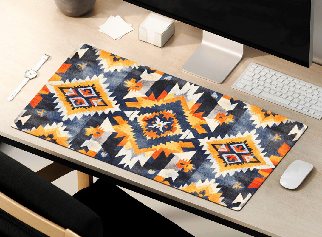 Aztec Pattern Desk Mat, Native American Mouse Pad, Boho Playmat ...