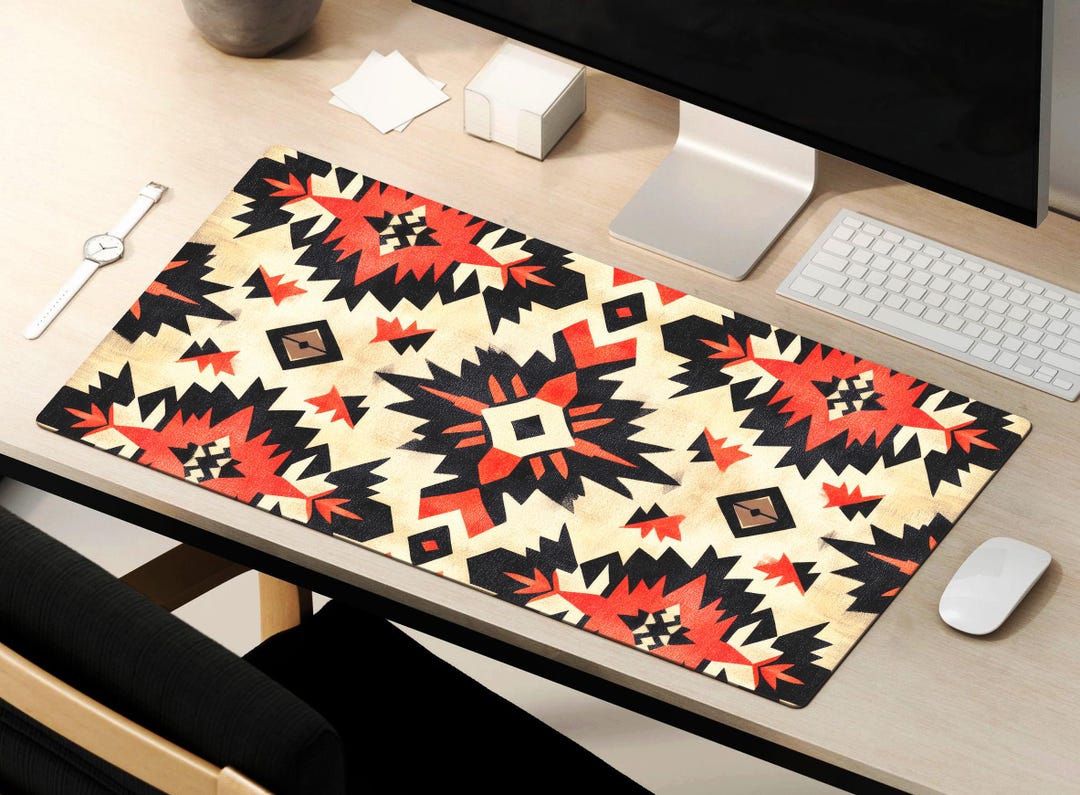 Aztec Pattern Desk Mat, Native American Mouse Pad, Boho Playmat ...