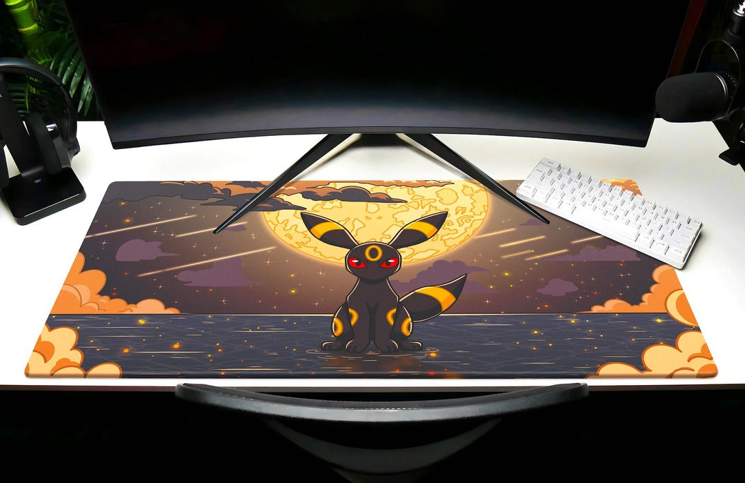 Umbreon Pokemon Mouse Pad XL Desk Mat Dark Eeveelution Gaming Playmat ...