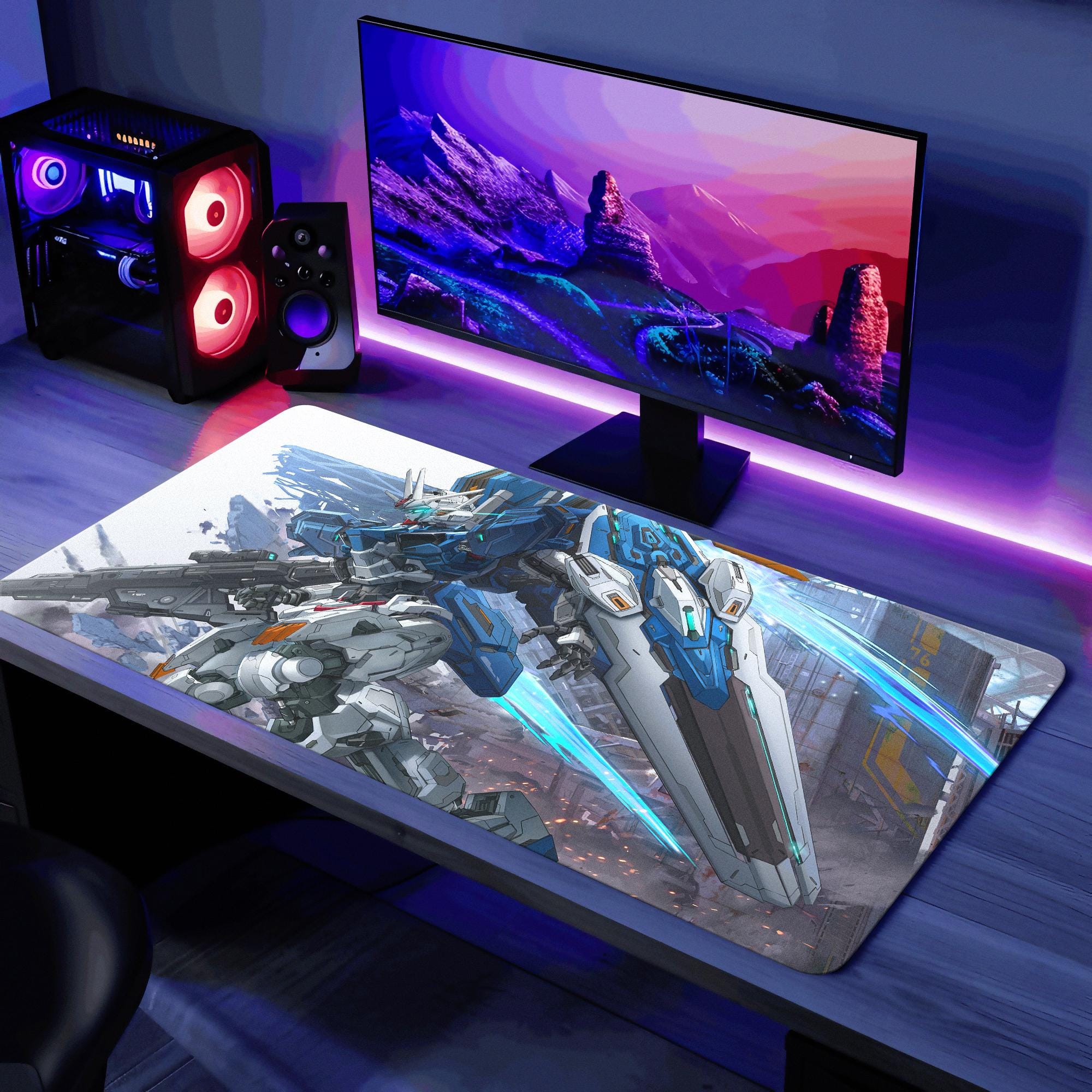Gundam Desk Mat Mecha Gaming Mouse Pad Play Mat Anime PC Game Mat Merch ...