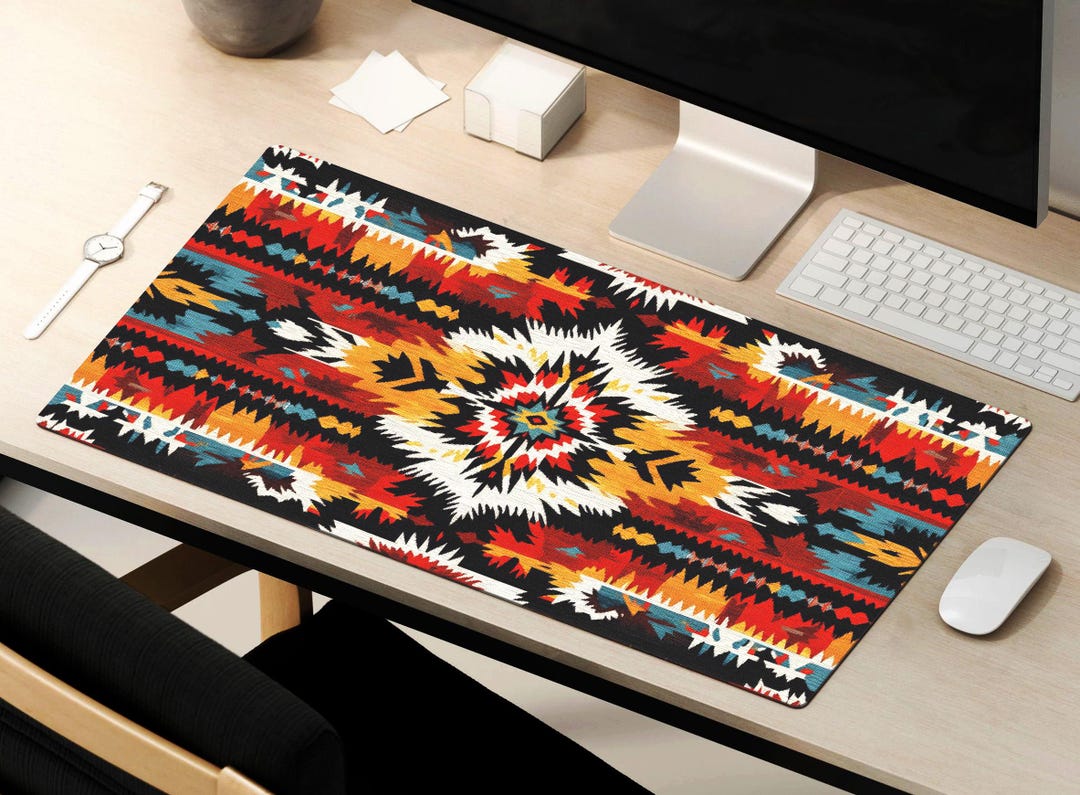 Aztec Pattern Desk Mat, Native American Mouse Pad, Boho Playmat ...