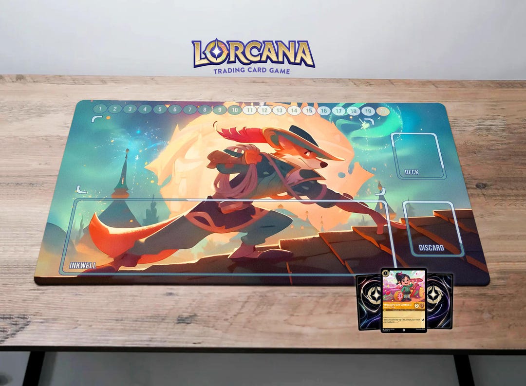Lorcana Robin Hood Playmat TCG / Disney Desk Mat Trading Card Game ...