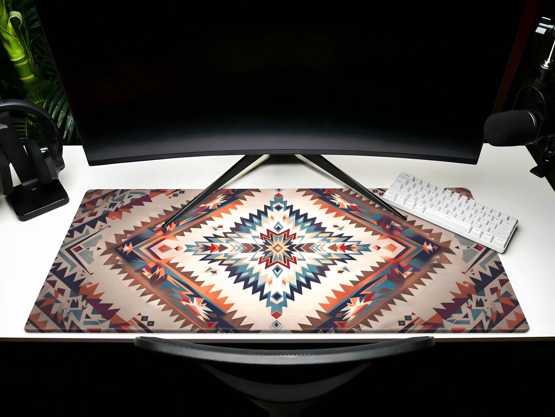 Aztec Pattern Desk Mat, Native American Mouse Pad, Boho Playmat ...