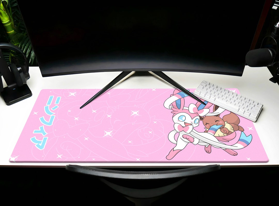 Sylveon Eevee Mouse Pad XL Desk Mat Pokemon Evolutions Gaming Play Mat ...