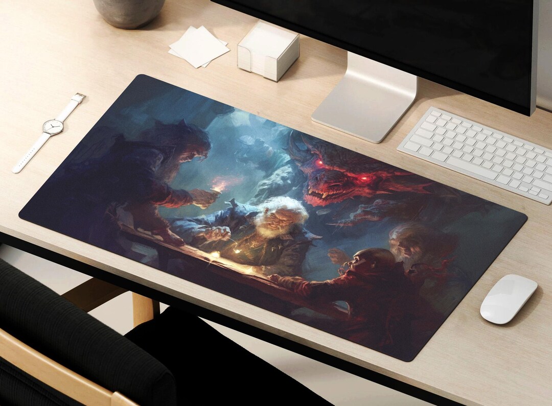 Dragon Art Desk Mat, Fantasy Gaming Mouse Pad Dnd Playmat Japanese ...