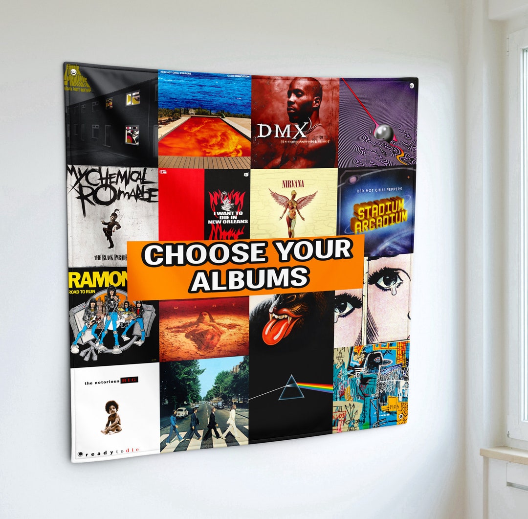 Custom Album Flag Music Collage Tapestry Poster Dorm Music Banner ...