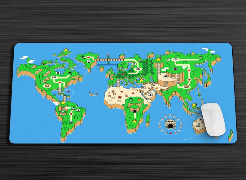 Super Mario Desk Mat Super Mario World Mouse Pad Play Mat Mario Luigi ...