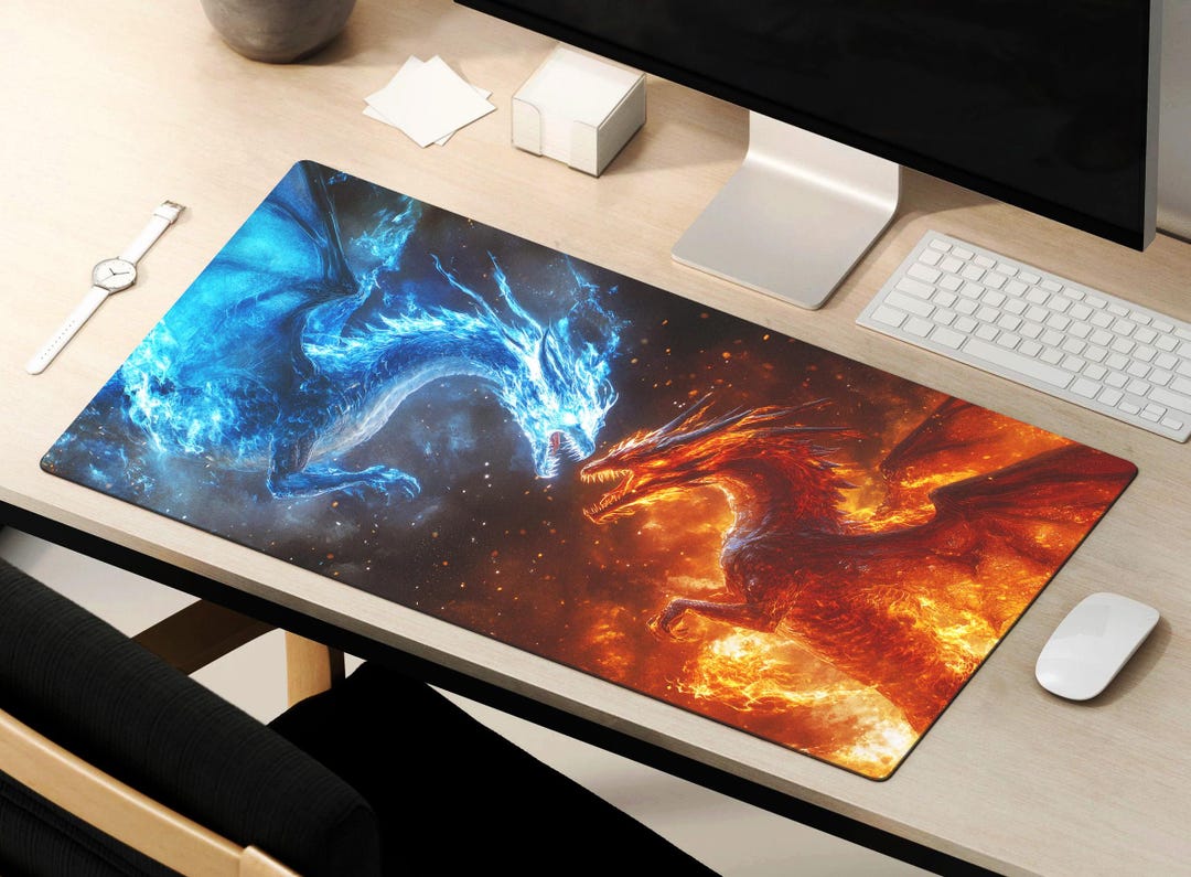 Dragon Art Desk Mat, Fantasy Gaming Mouse Pad Dnd Playmat Japanese ...