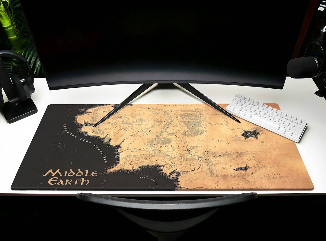 Middle Earth Map Desk Mat LOTR Gaming Mouse Pad / Custom Hobbit Lord of ...