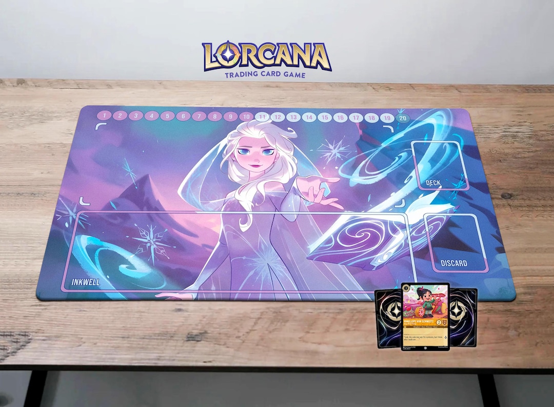 Lorcana Elsa TCG Playmat Elsa Spirit of the Winter / Trading Card Game ...
