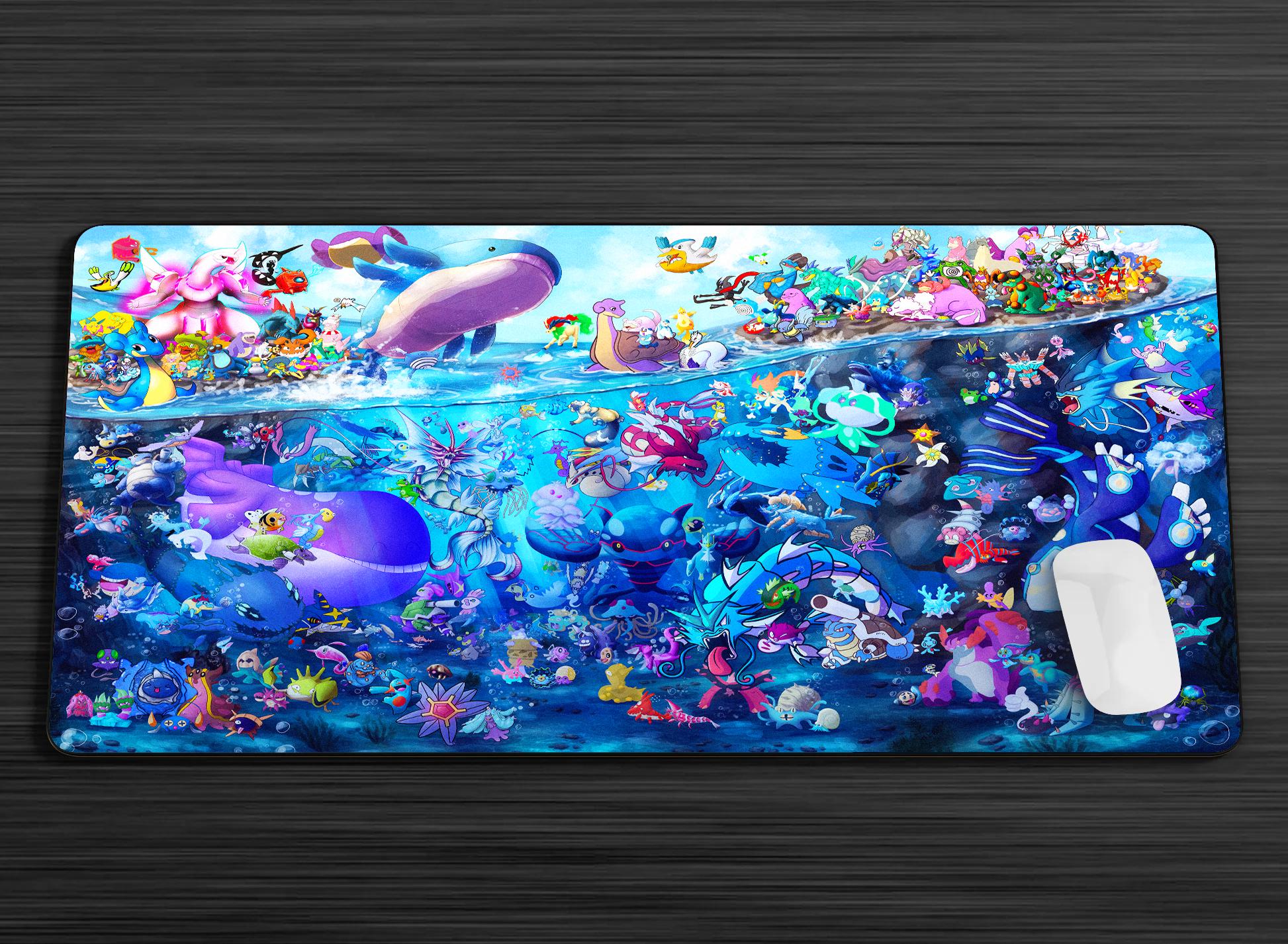 Water Pokemon Playmat Squirtle Blastoise Gyradose Mouse Pad Pokemon ...