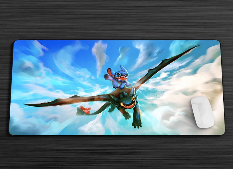 Stitch and Toothless Lorcana Playmat TCG / Disney Desk Mat Trading Card ...