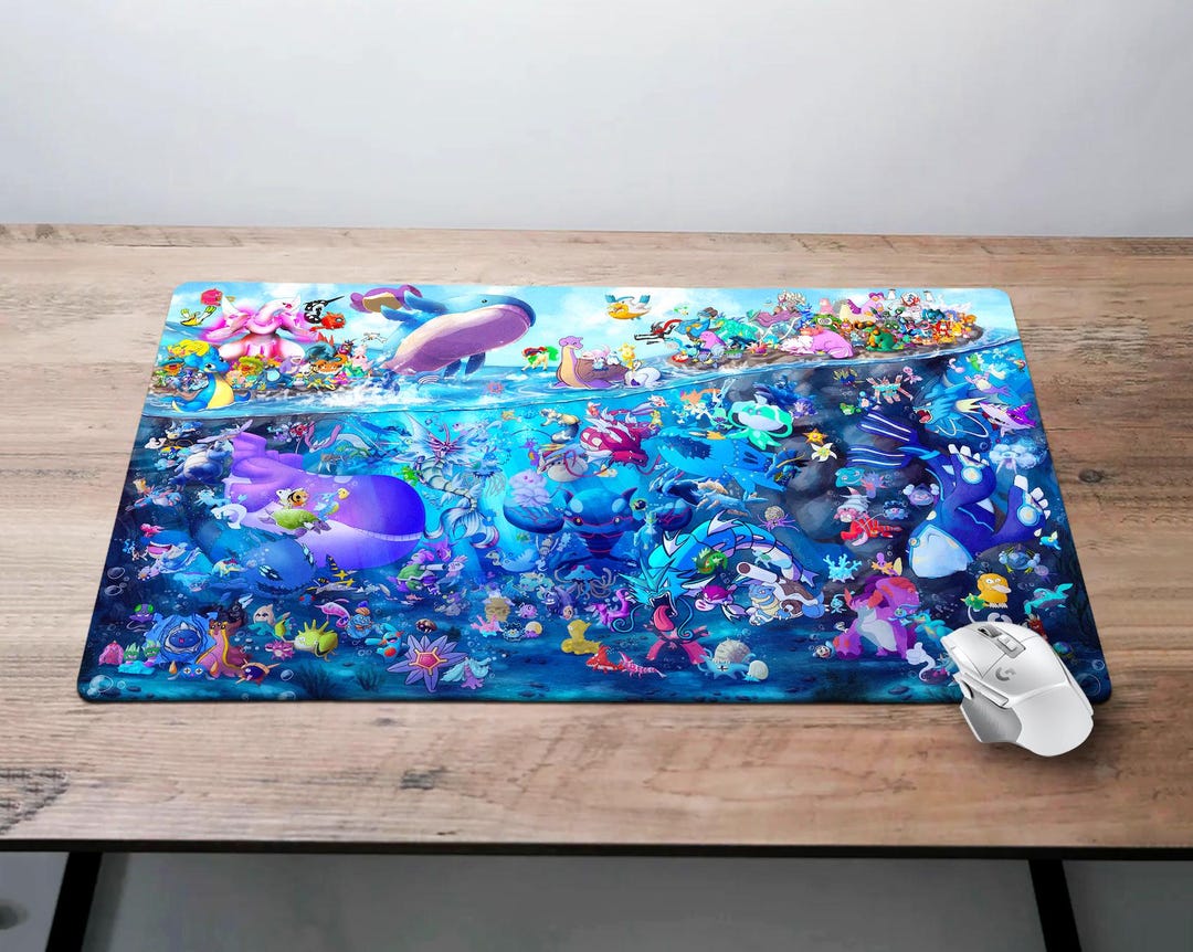 Water Pokemon Playmat Squirtle Blastoise Gyradose Mouse Pad Pokemon ...