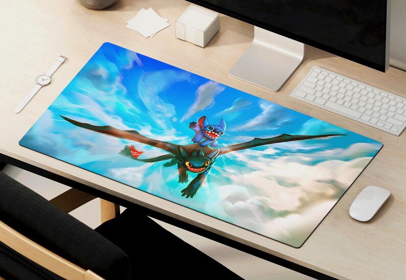 Stitch and Toothless Lorcana Playmat TCG / Disney Desk Mat Trading Card ...