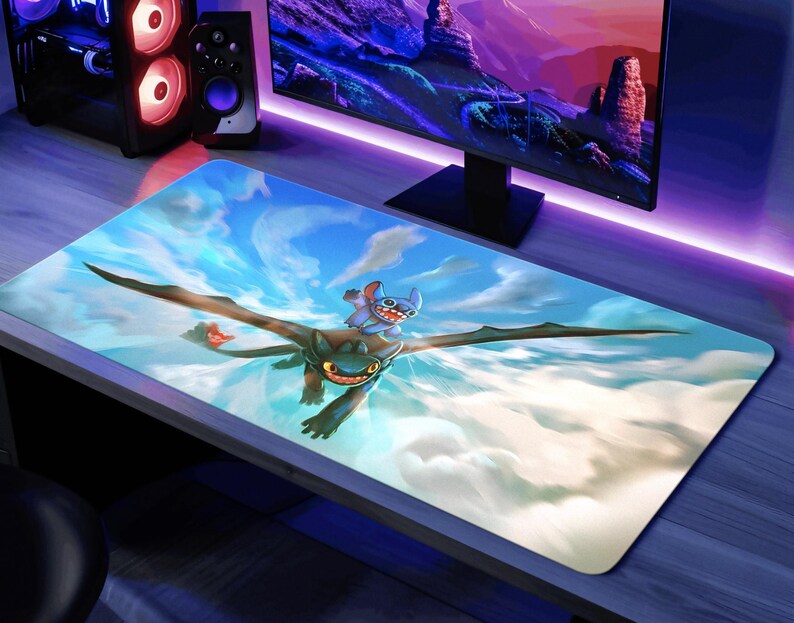 Stitch and Toothless Lorcana Playmat TCG / Disney Desk Mat Trading Card ...
