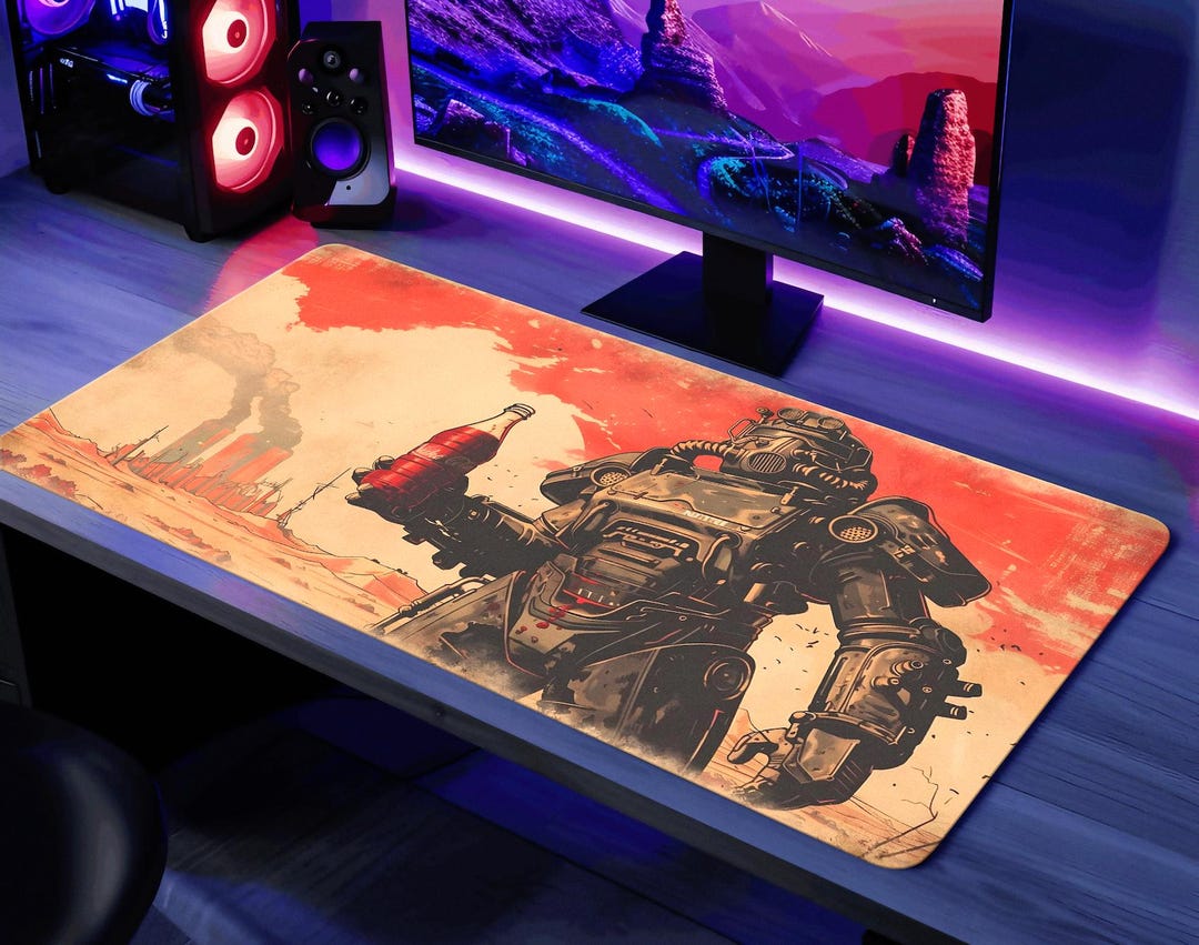 Fallout Vegas Desk Mat New Vegas Playmat / Power Armor Gaming Mouse Pad ...