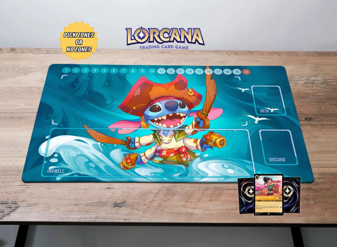 Lorcana Stitch Playmat TCG / Disney Desk Mat Trading Card Game Lilo and ...