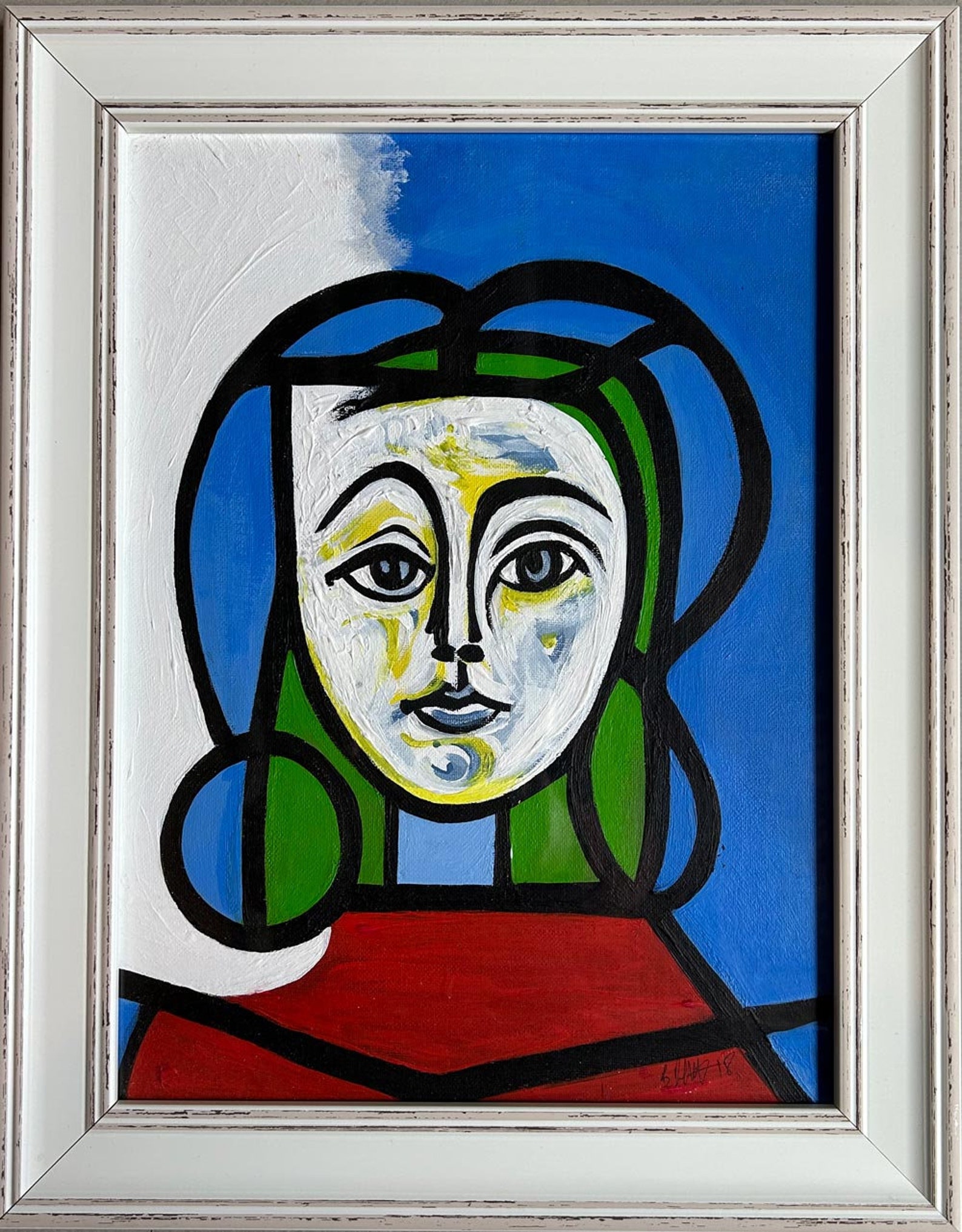 Portrait of a Woman in Picasso Style Complete With Frame - Etsy