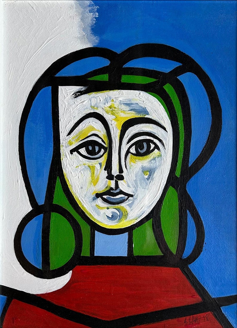 Portrait of a Woman in Picasso Style Complete With Frame - Etsy