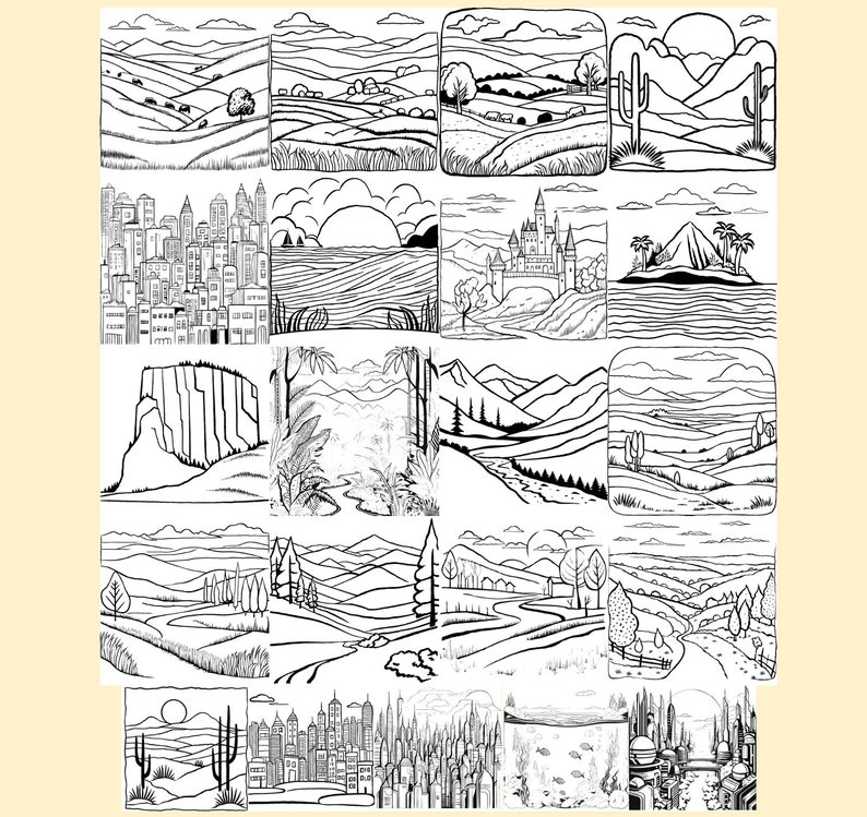 Printable Landscape Images Printable & Colourable Art for Children Easy ...