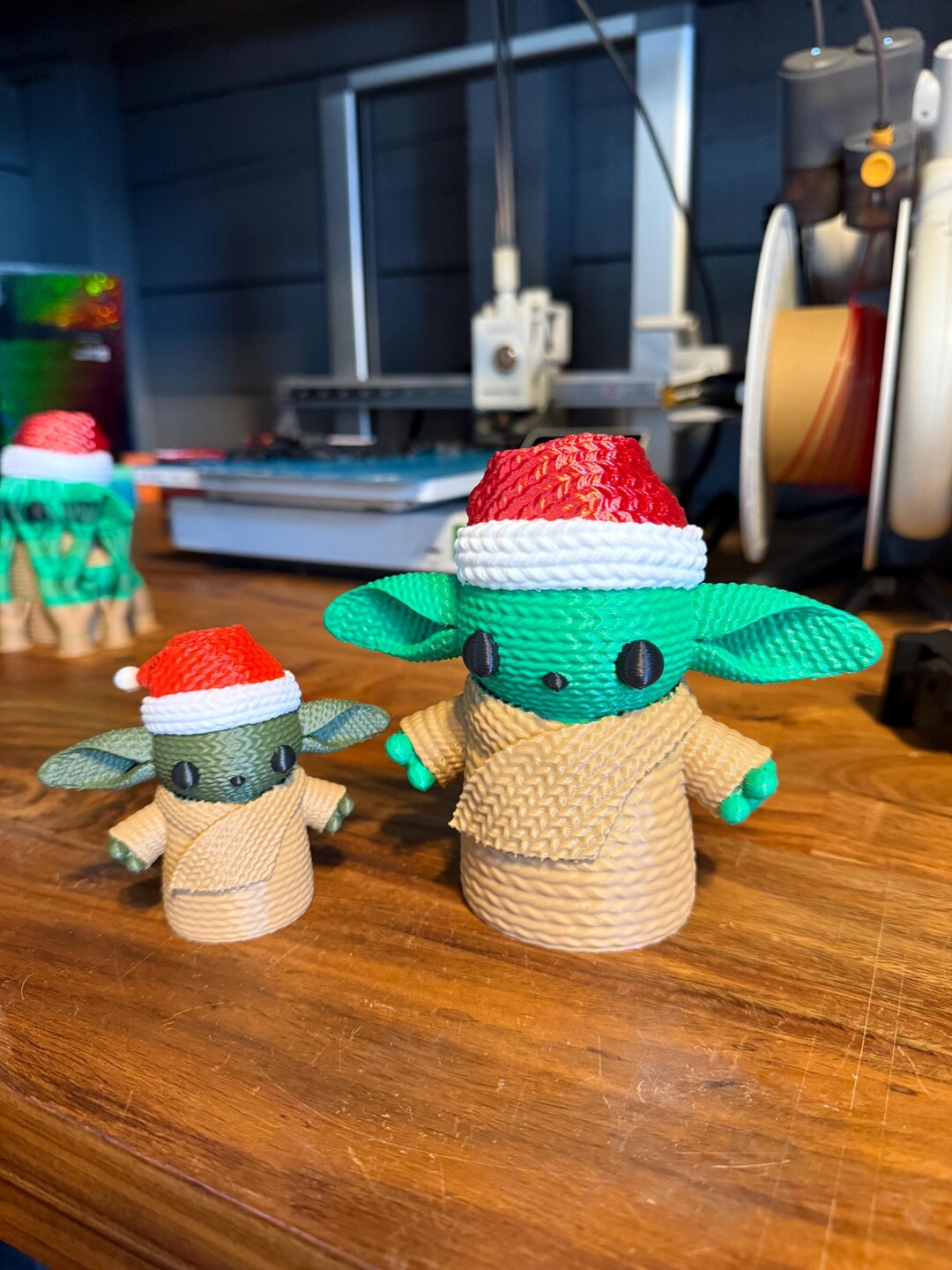 Christmas Baby Yoda Figure Grogu With Santa Hat Cute Holiday Decor ...