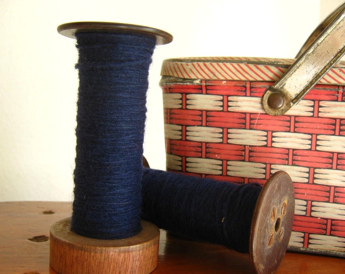 Vintage Textile Mill Spool Navy - Etsy