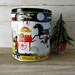 Christmas Popcorn Tin Snow Scene Whistlestick Pond Sledding Ice Skate ...
