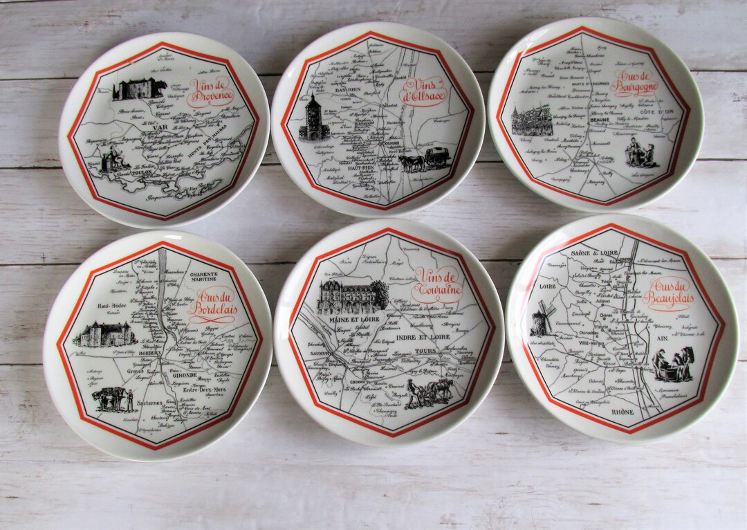 Porcelain Cheese Plates Maps of French Wine Regions Modele - Etsy
