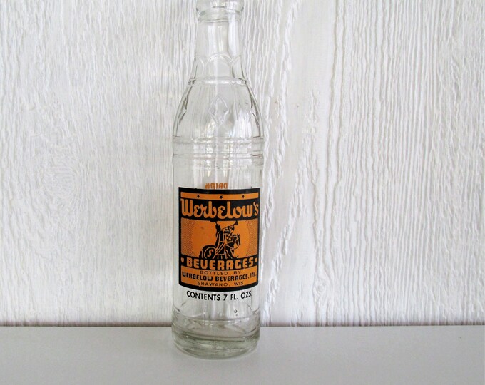 Vintage Werbelow's Bottle, Soda Pop Bottle, Orange and Black Label ...