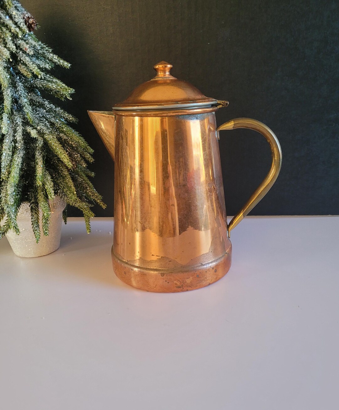 Vintage Copper Kettle Tagus R97 Brass Handle Kitchen Decor Made in ...