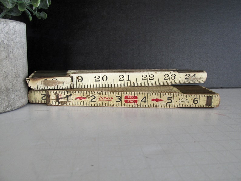 Vintage Carpenter's Folding Ruler Set of Two White With - Etsy