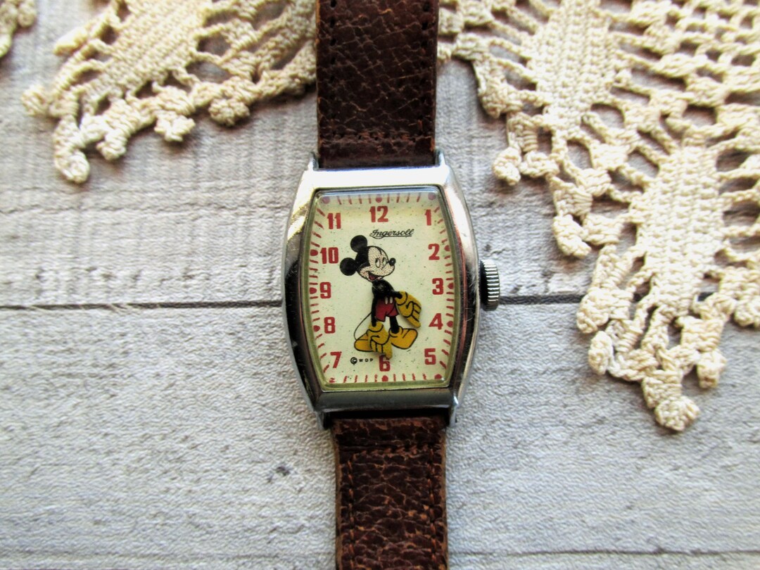 Mickey Mouse Wrist Watch 1940's Ingersoll #8842 Original Band Works - Etsy